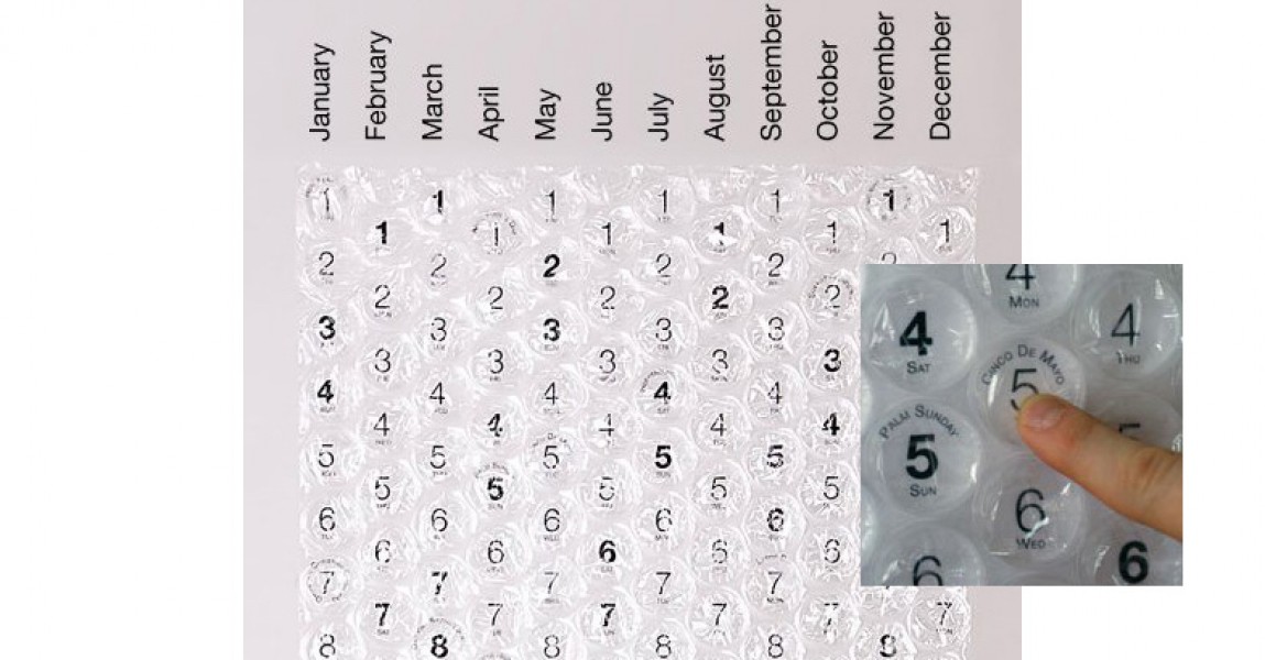 Bubble Wrap Calendar