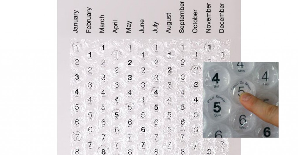 Bubble Wrap Calendar
